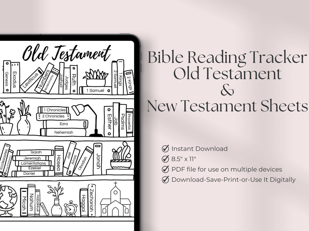 Bible Reading Tracker-old and New Testament-digital Download PDF for ...