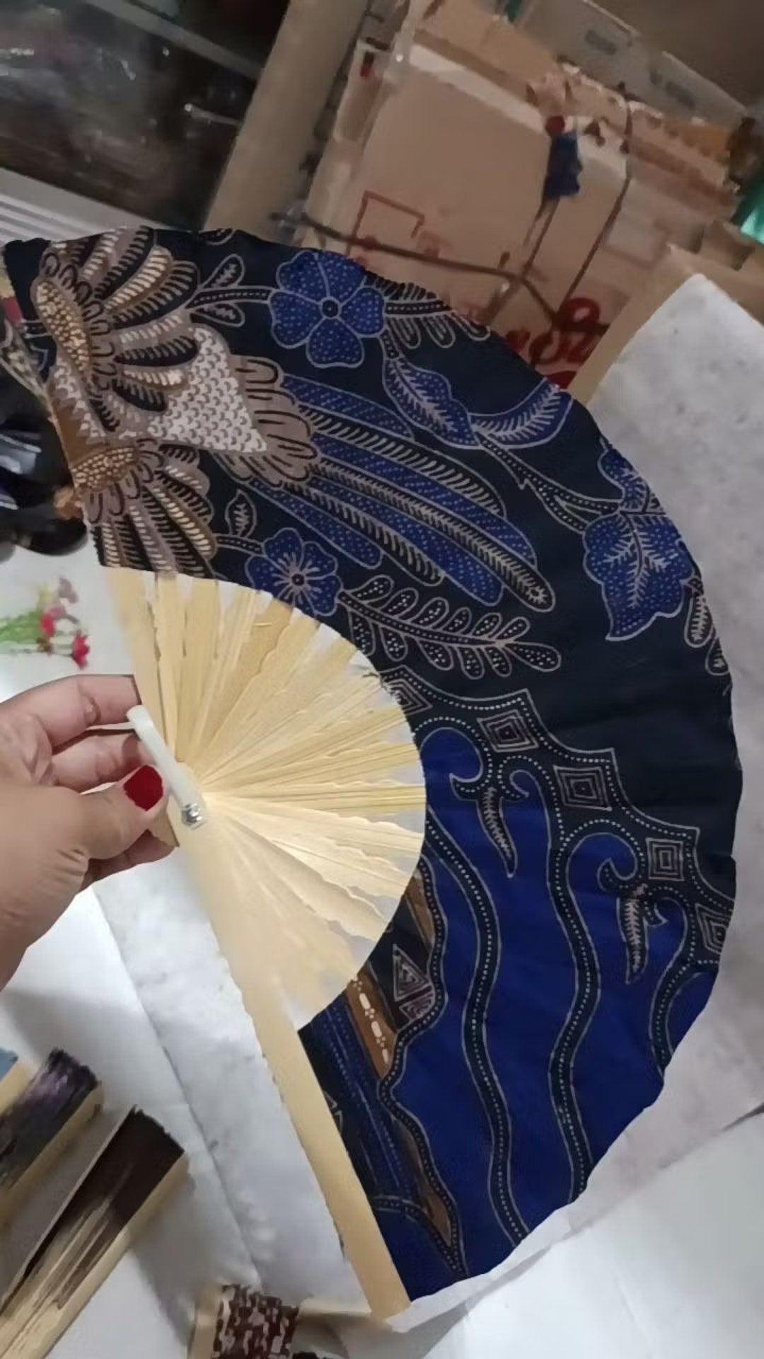 Batik Hand Fan, Handmade Traditional Hand Fan Indonesia A04 Dewatastar ...