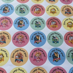 Birthday Favour Stickers Paw Patrol Inspired - Etsy
