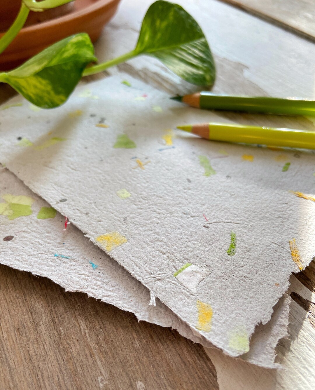 10 Handmade Recycled Paper Sheets | Stationery | Vintage | Ephemera ...