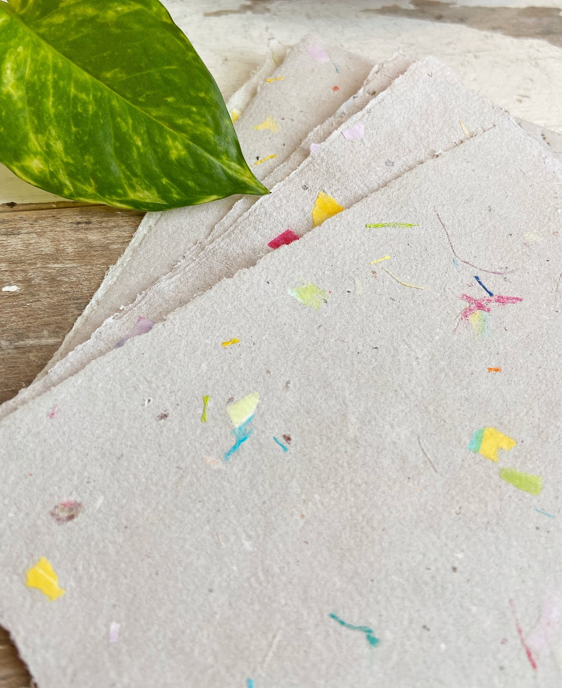 10 Handmade Recycled Paper Sheets Stationery Vintage | Etsy