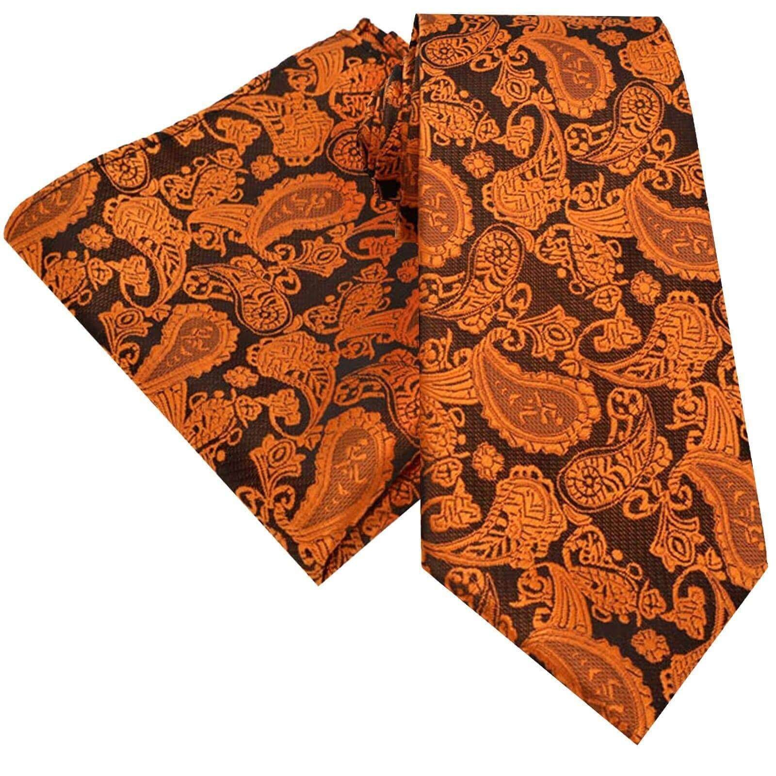 Burnt Orange Paisley Pattern Handmade Cravat Necktie Bow Tie & - Etsy