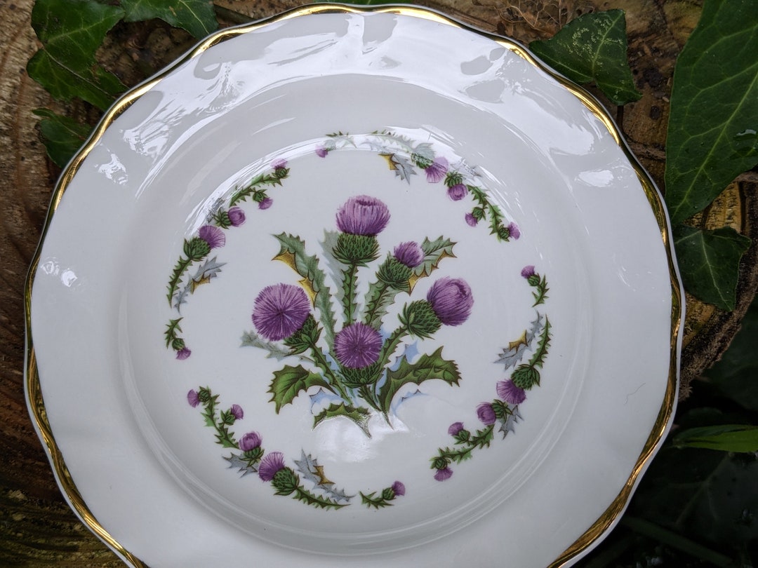 Scottish Thistle Porcelain Dish - Etsy