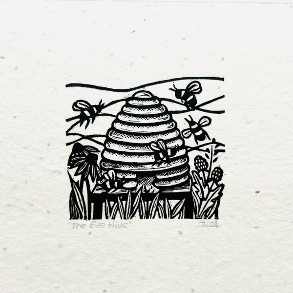 Bee Hive Print - Etsy UK