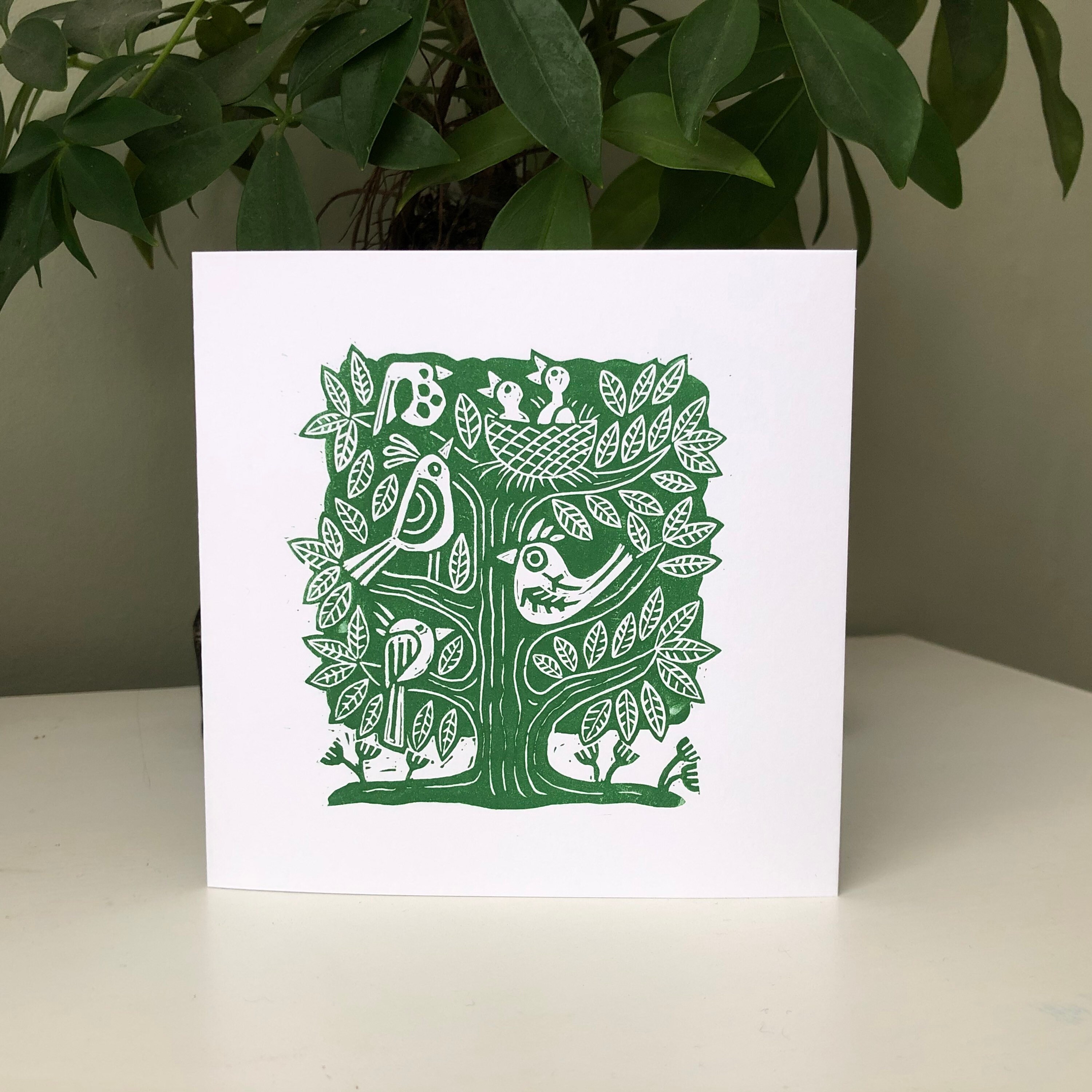 The Flock Original Linocut Greetings Card. | Etsy UK