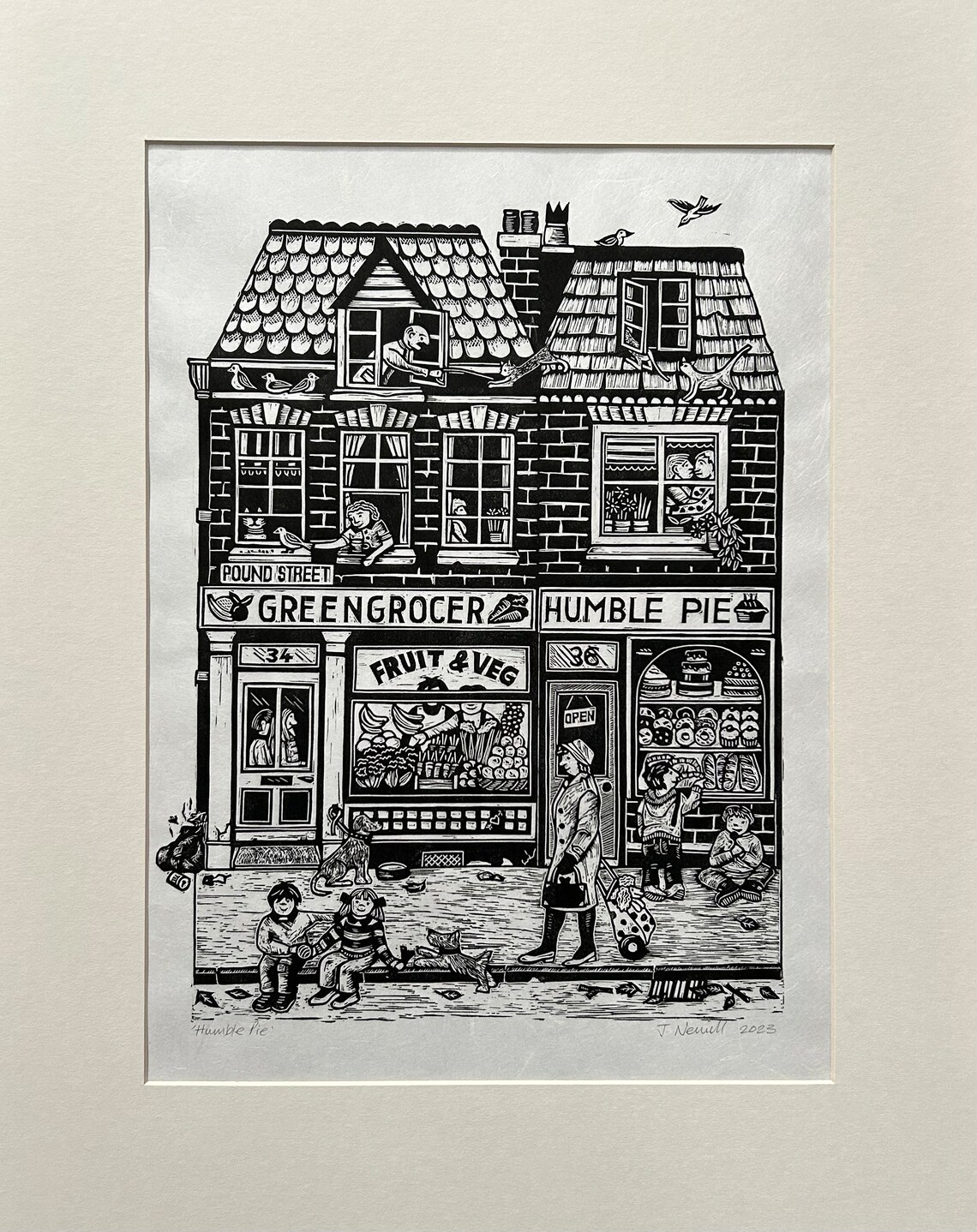 Humble Pie - Hand Printed Original Signed Linocut Print. - Etsy