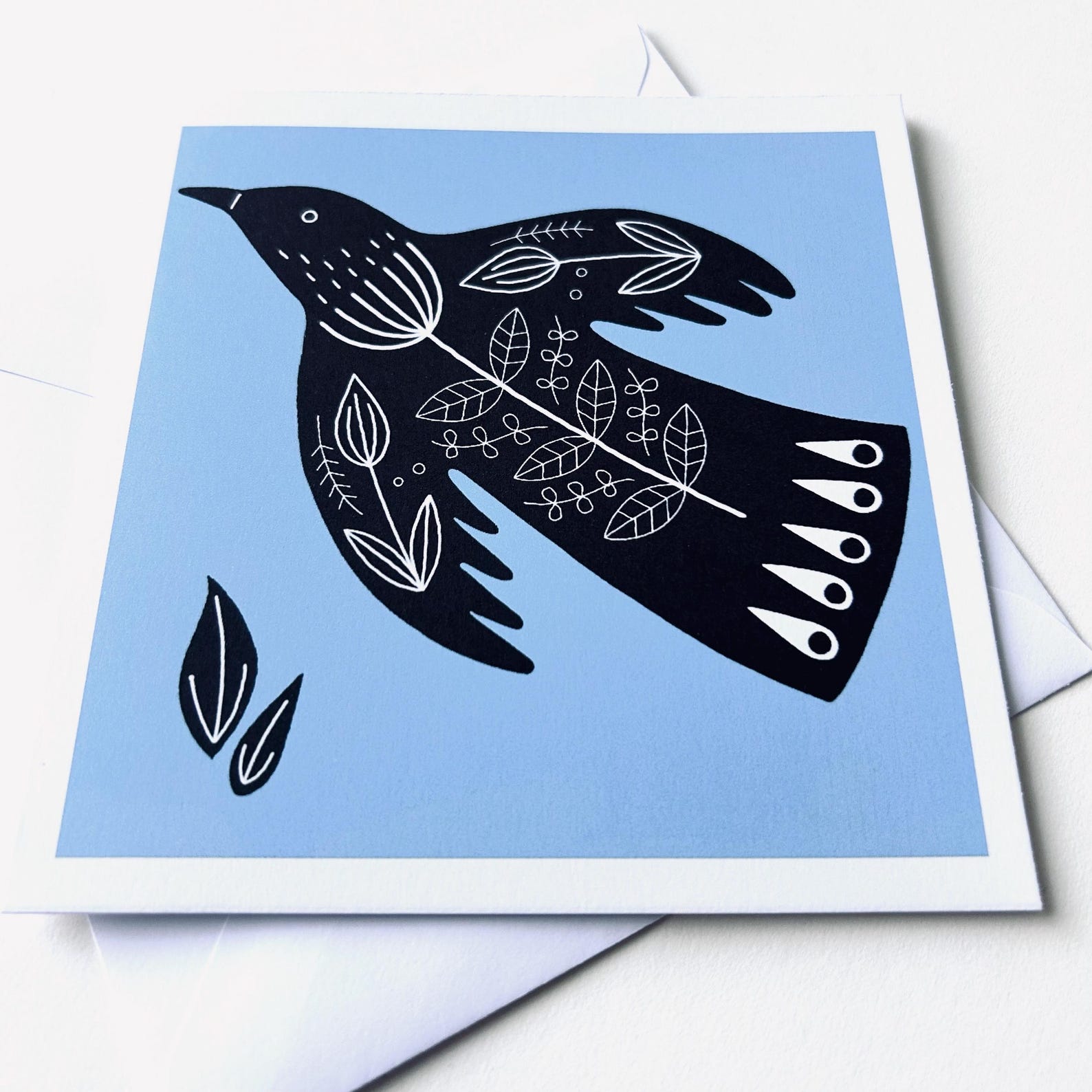 Dove - Original Linocut Design Greetings Card - Etsy