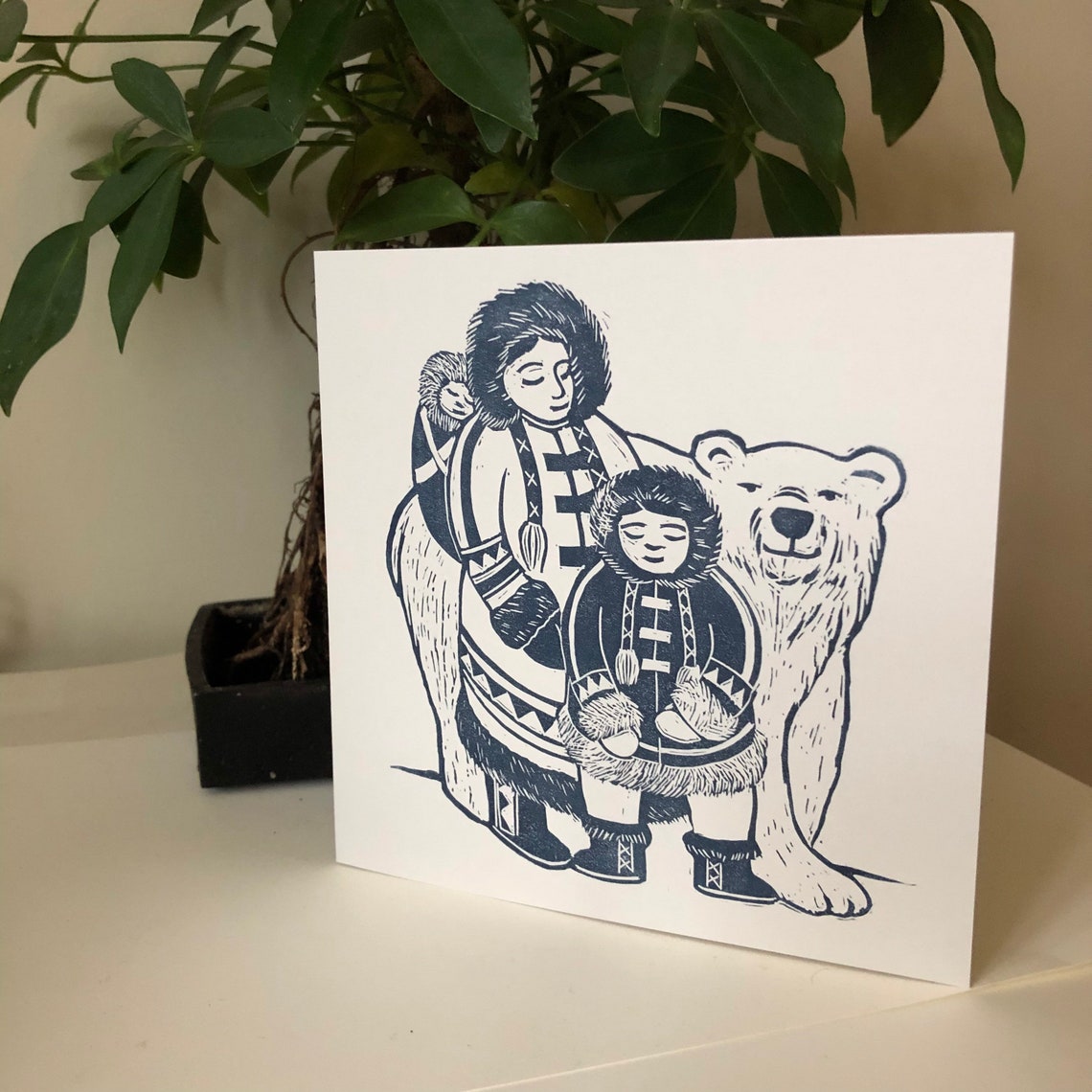 Eskimo Love Greetings Card Navy on White - Etsy