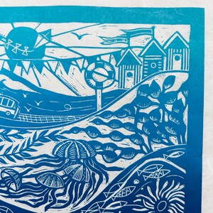 Under the Sea - Hand Printed Original Unmounted Linocut Print - Etsy