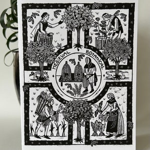 Medieval Botanical - Greetings Card Digitally Created From an Original ...