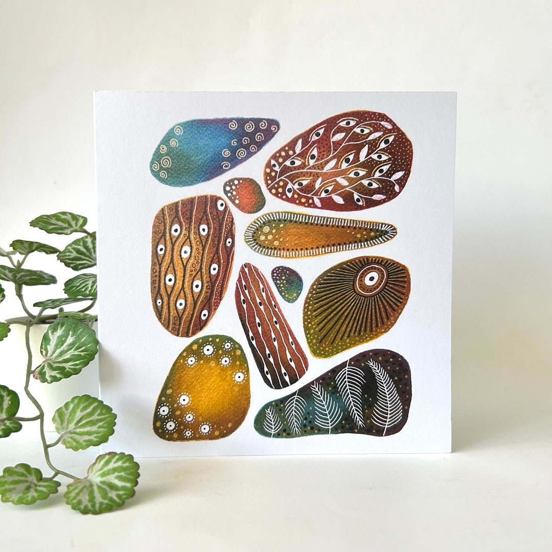 Pebbles - Digitally Printed Greetings Card From My Original Ink ...