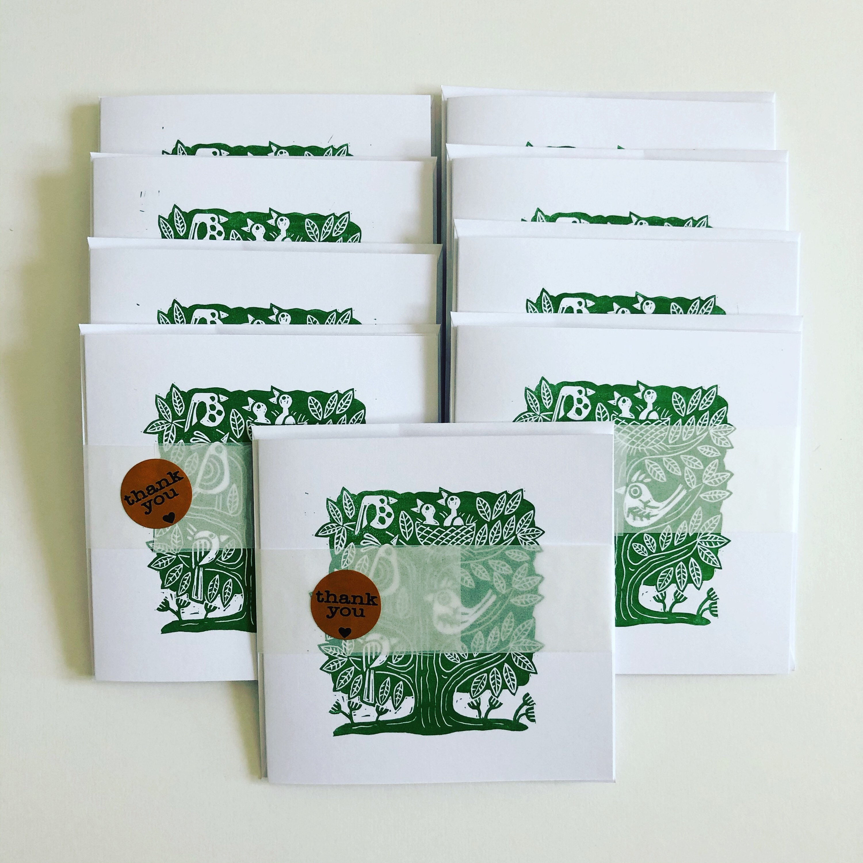 The Flock Original Linocut Greetings Card. | Etsy UK