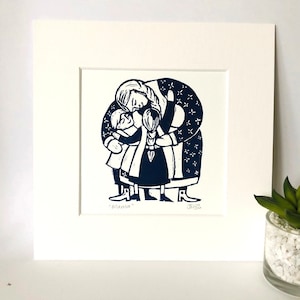 Mama - Hand Printed Original Mounted Linocut Print - Etsy