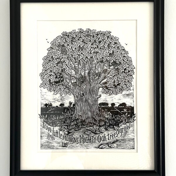 Trees Linocut - Etsy UK