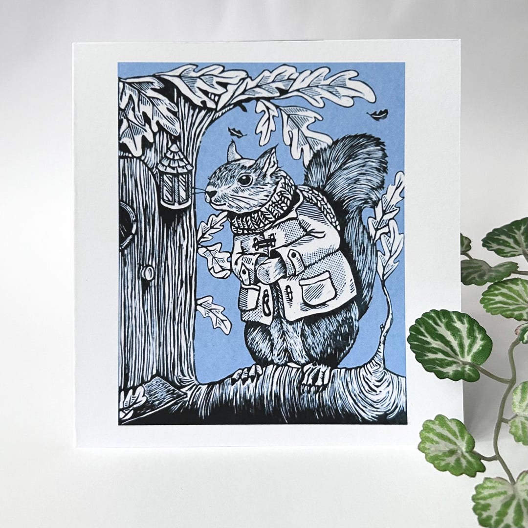 Old Friend - Original Linocut Design Greetings Card - Etsy
