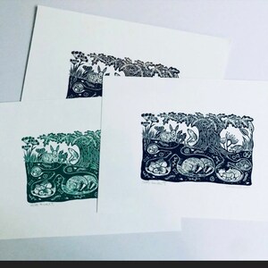 The Burrowers Hand Printed Original Signed Linocut Print - Etsy