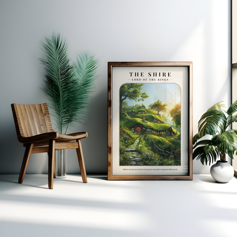 Lord of the Rings the Shire Digital Print Poster | Lord of the Rings ...