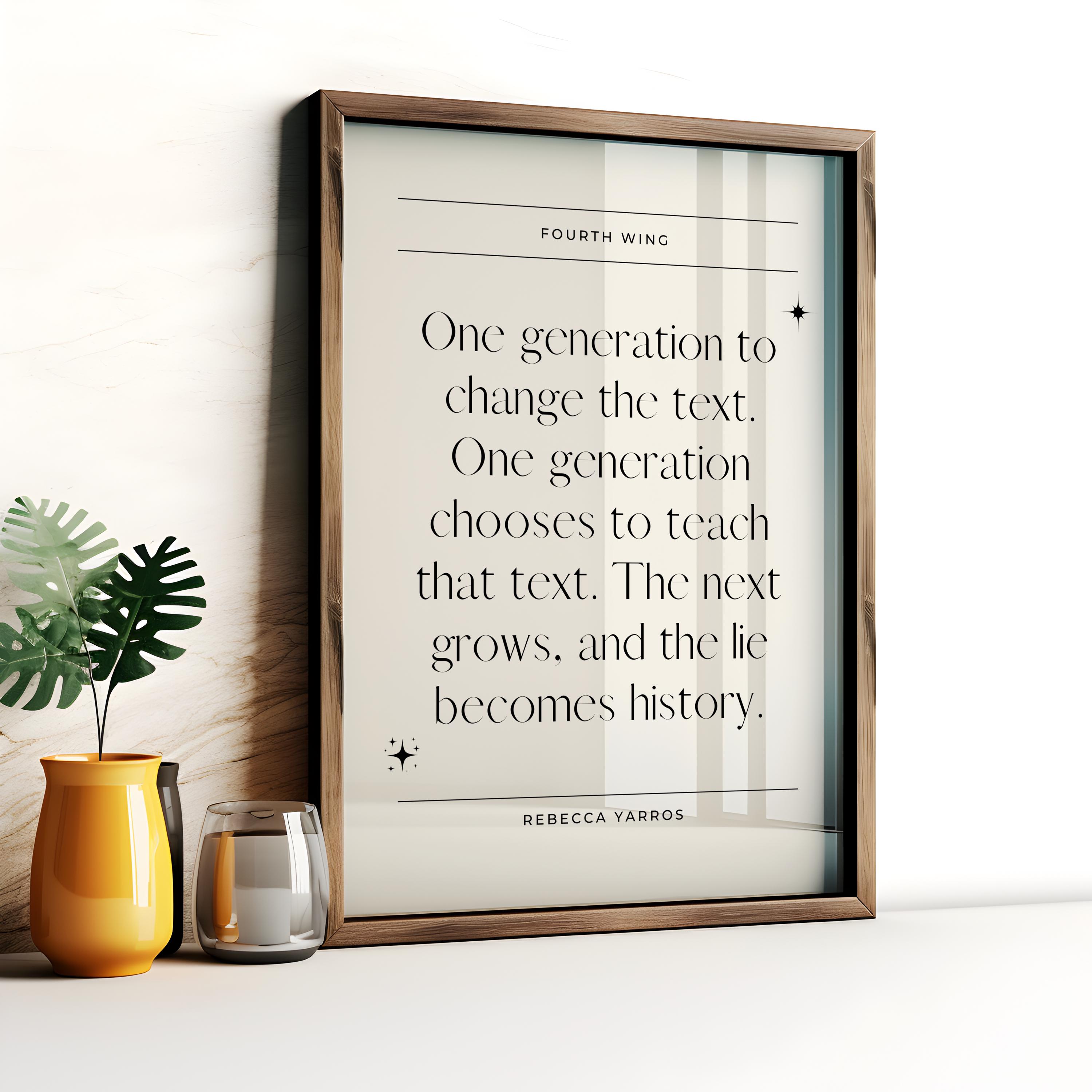 Fourth Wing Rewriting History Quote Digital Art Poster | Fourth Wing ...