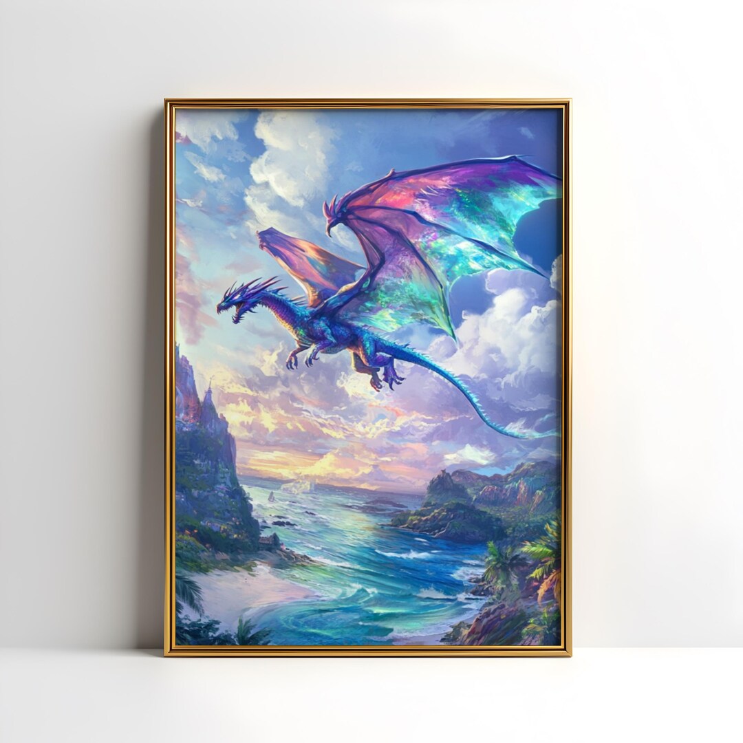Iridescent Dragons Andarna Digital Poster | Fourth Wing Art | 4th Wing ...