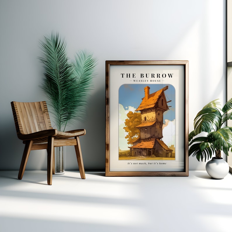 The Burrow Digital Print | Weasley House Poster Art Print | the Burrow ...