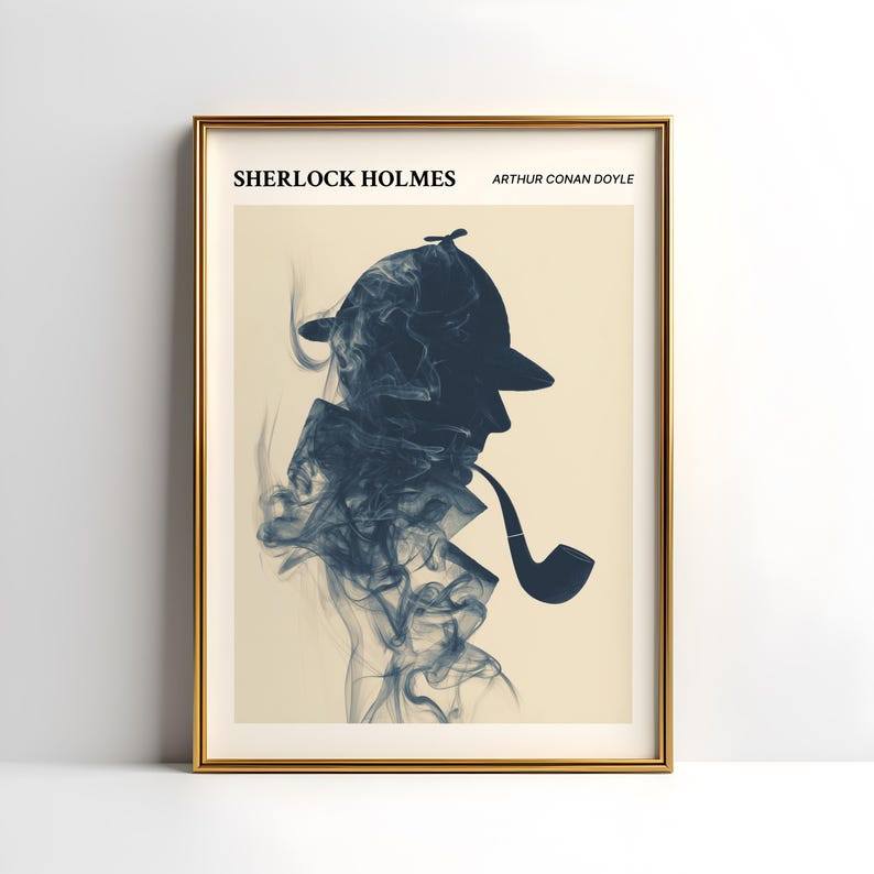 Sherlock Holmes Silhouette Poster Digital Print | Detective Minimalist ...