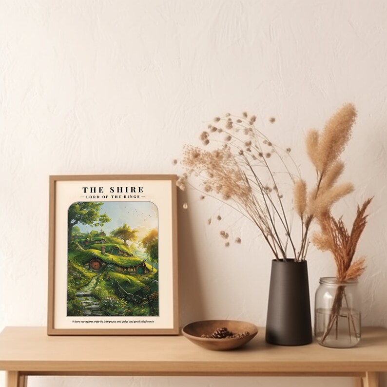 Lord of the Rings the Shire Digital Print Poster | Lord of the Rings ...
