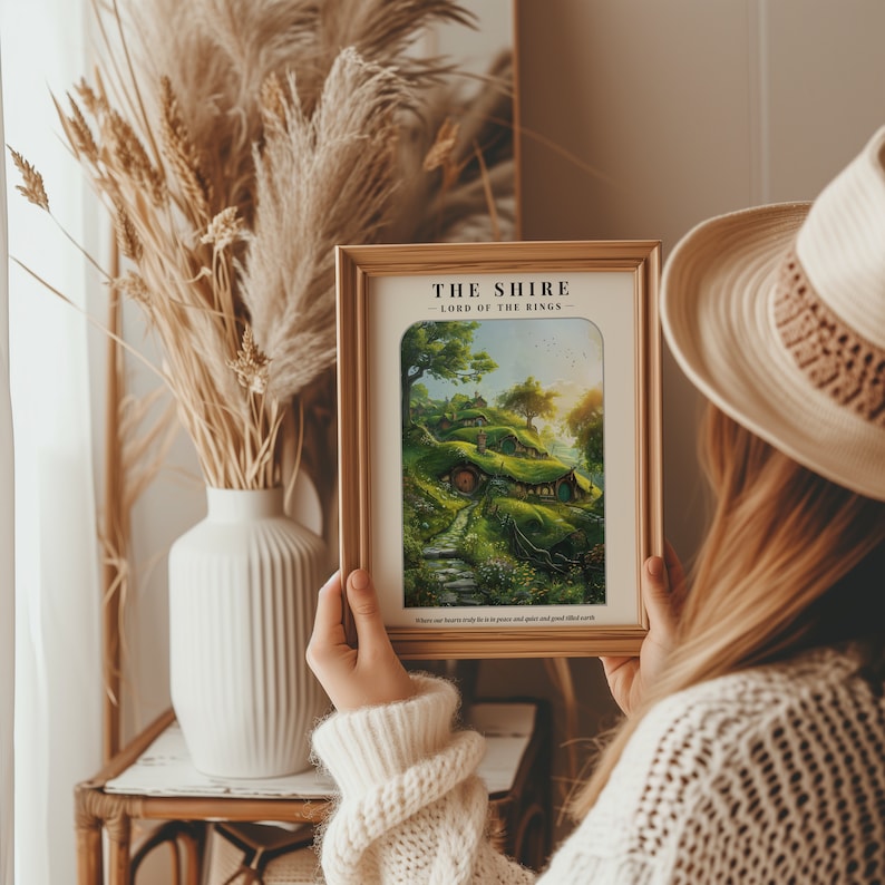 Lord of the Rings the Shire Digital Print Poster | Lord of the Rings ...