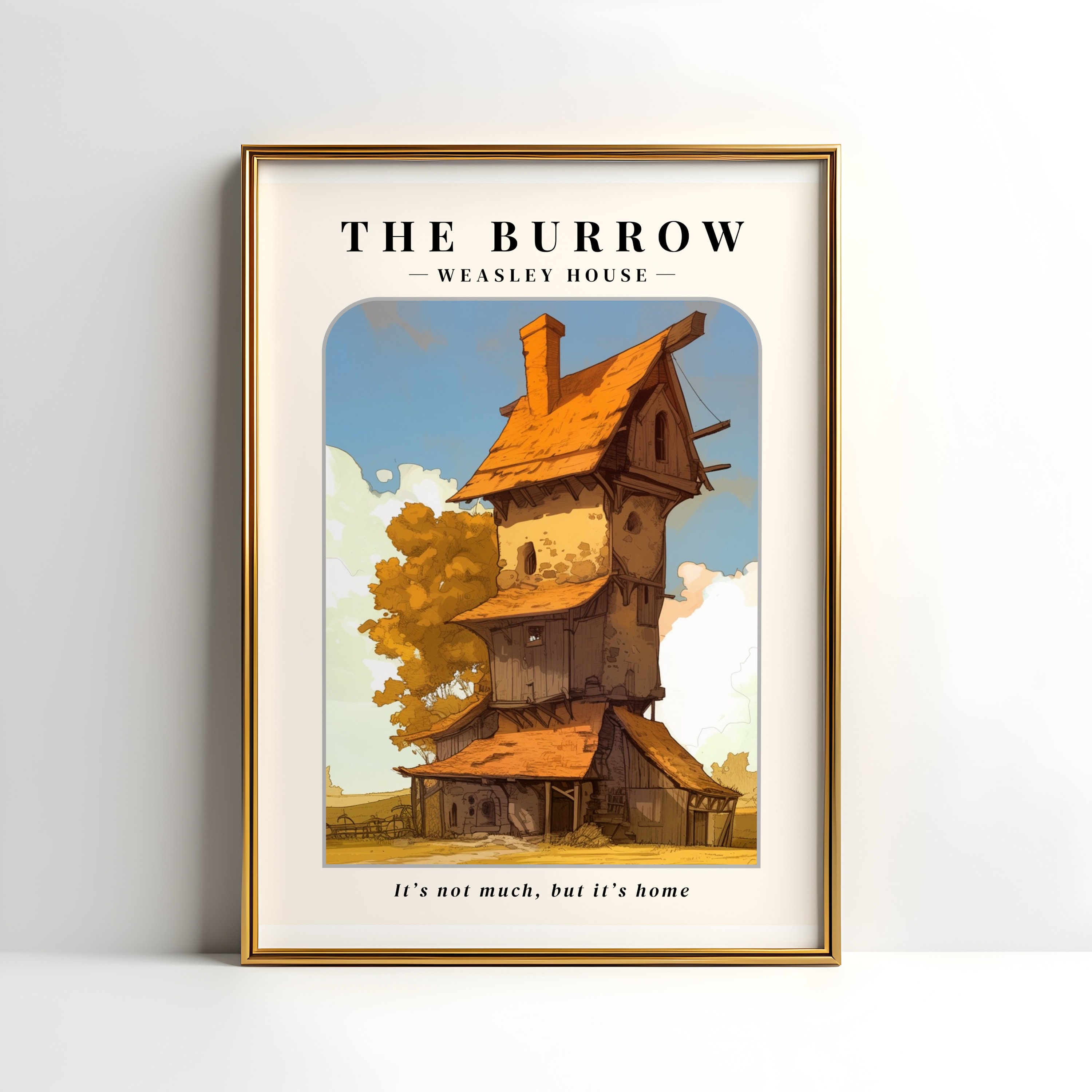 The Burrow Digital Print | Weasley House Poster Art Print | the Burrow ...