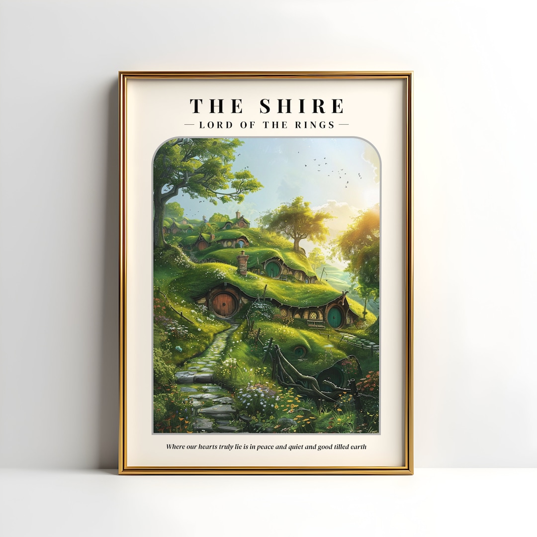 Lord of the Rings the Shire Digital Print Poster | Lord of the Rings ...