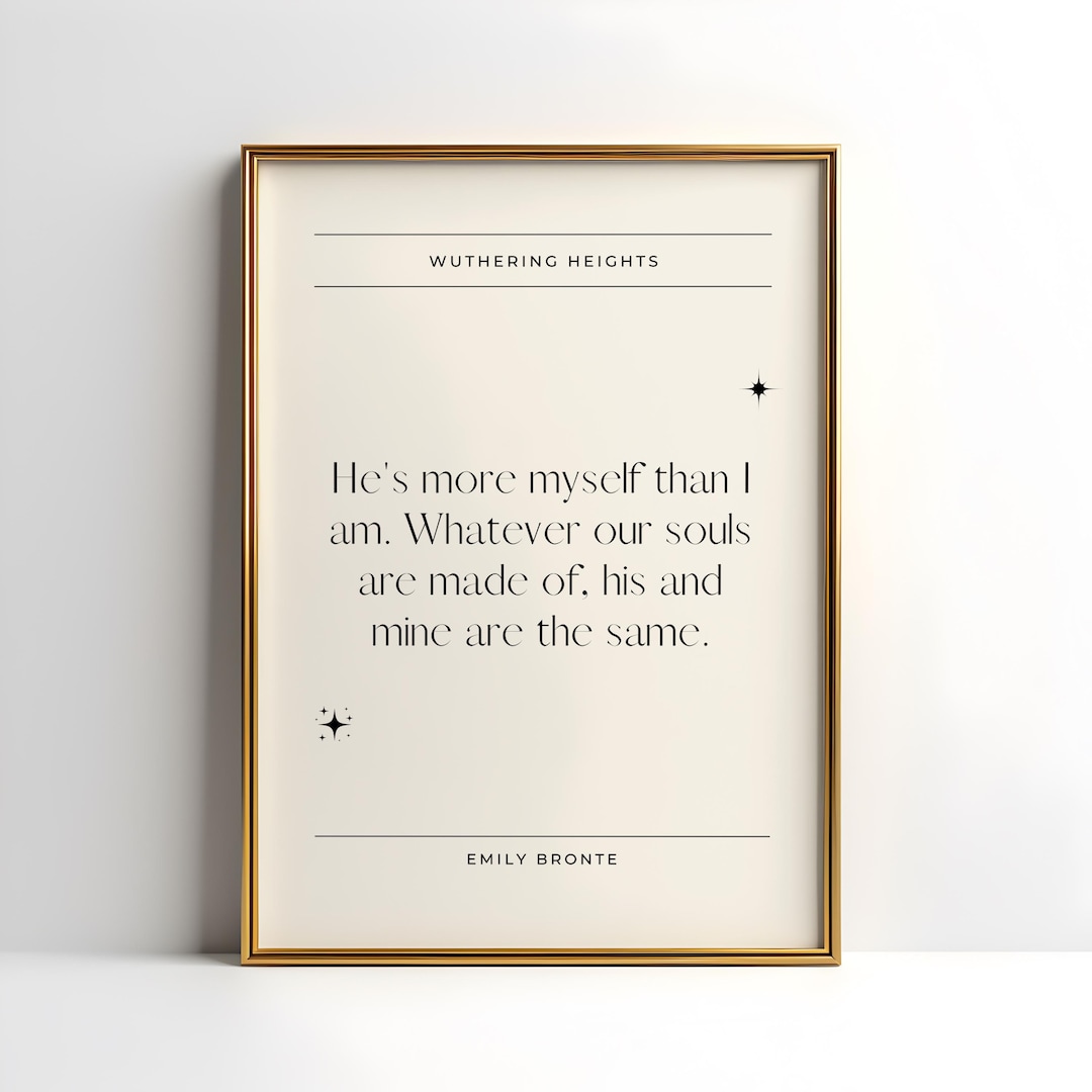 Wuthering Heights Book Quote Digital Poster | Emily Bronte Quote ...
