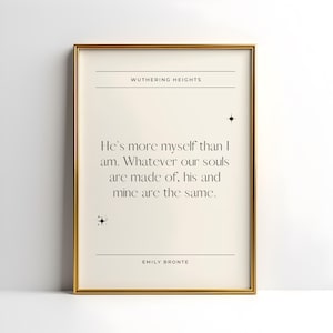 Wuthering Heights Book Quote Digital Poster | Emily Bronte Quote ...