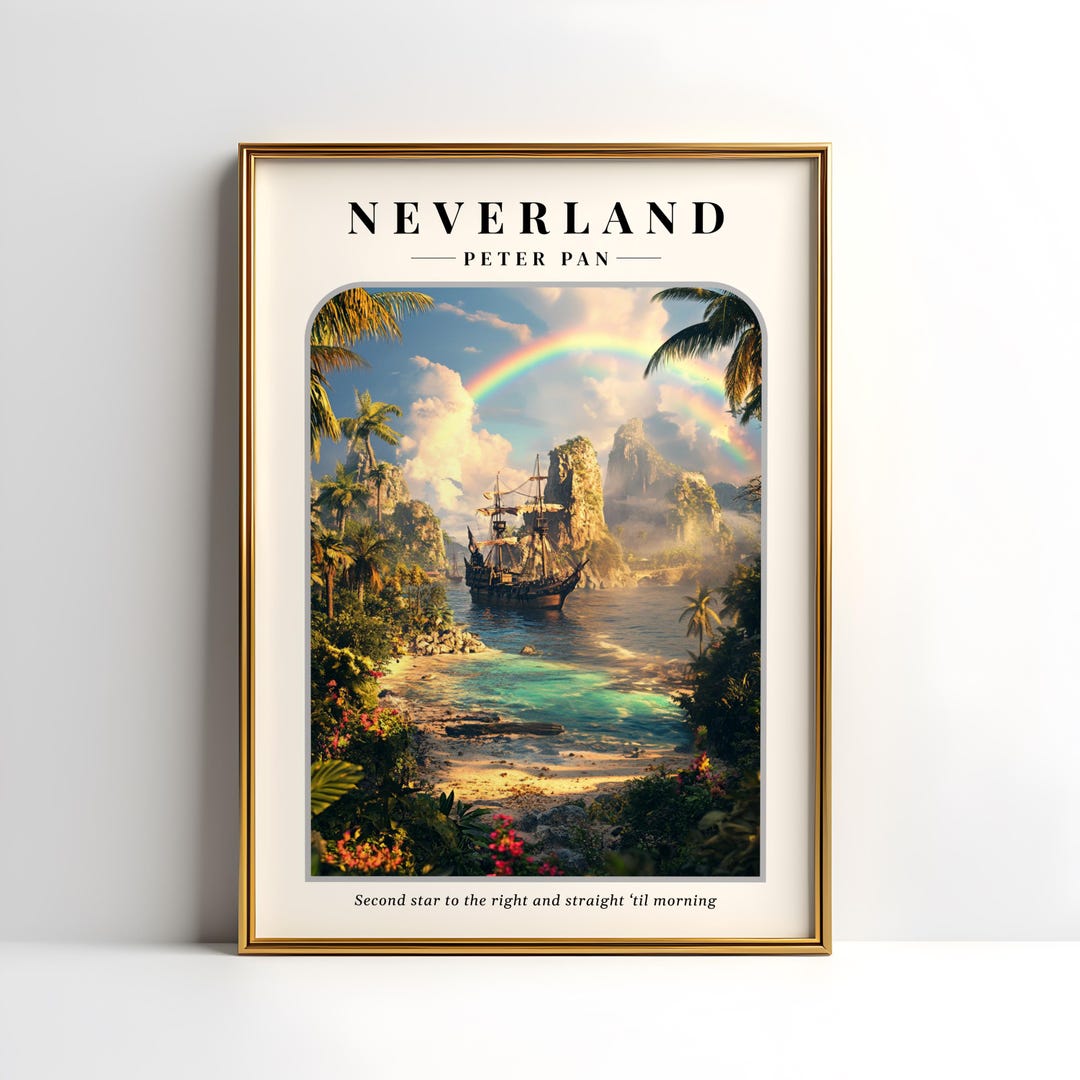 Peter Pan Neverland Digital Print | Peter Pan Poster | Neverland Travel ...