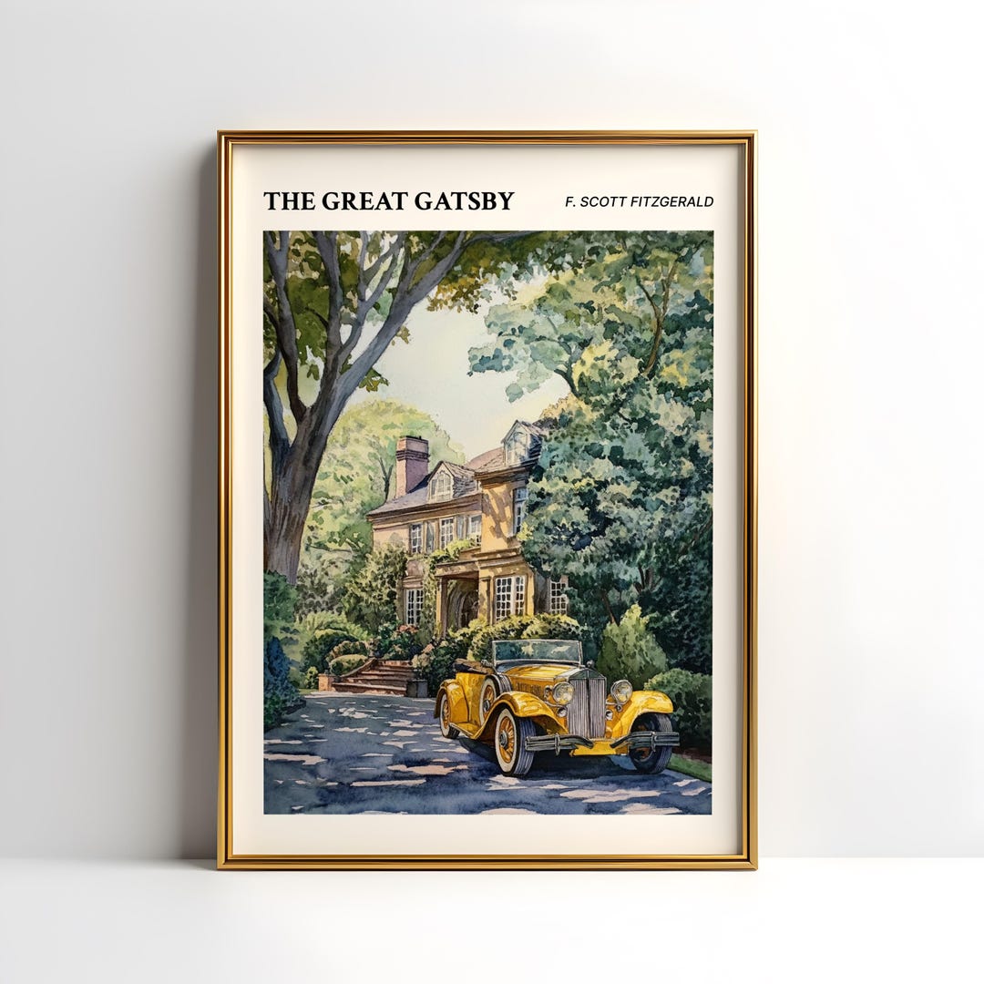 The Great Gatsby Digital Poster | Literary Art Print | F. Scott ...