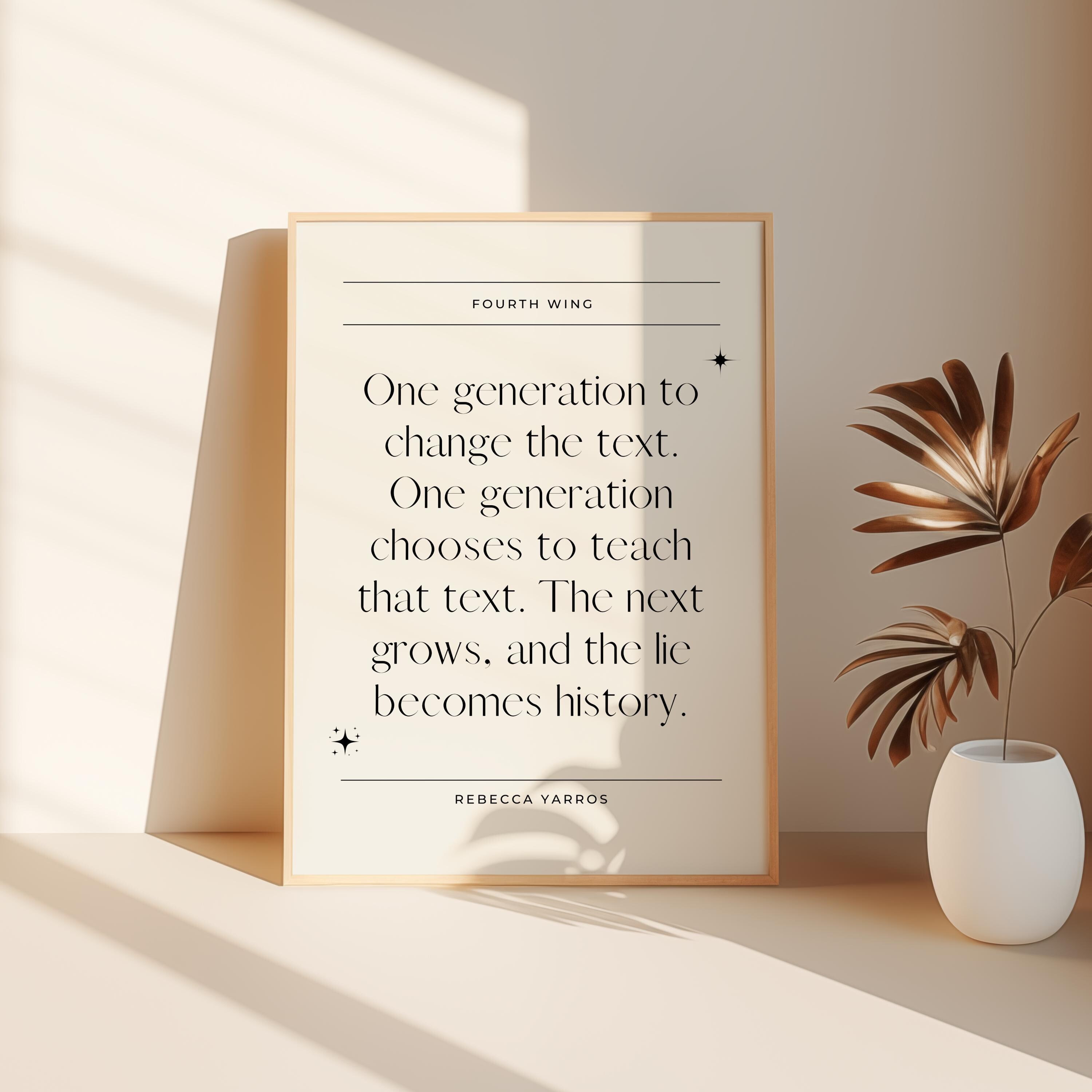 Fourth Wing Rewriting History Quote Digital Art Poster | Fourth Wing ...
