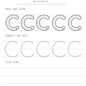 Printable Uppercase Handwriting Practice Worksheet Letter Formation ...