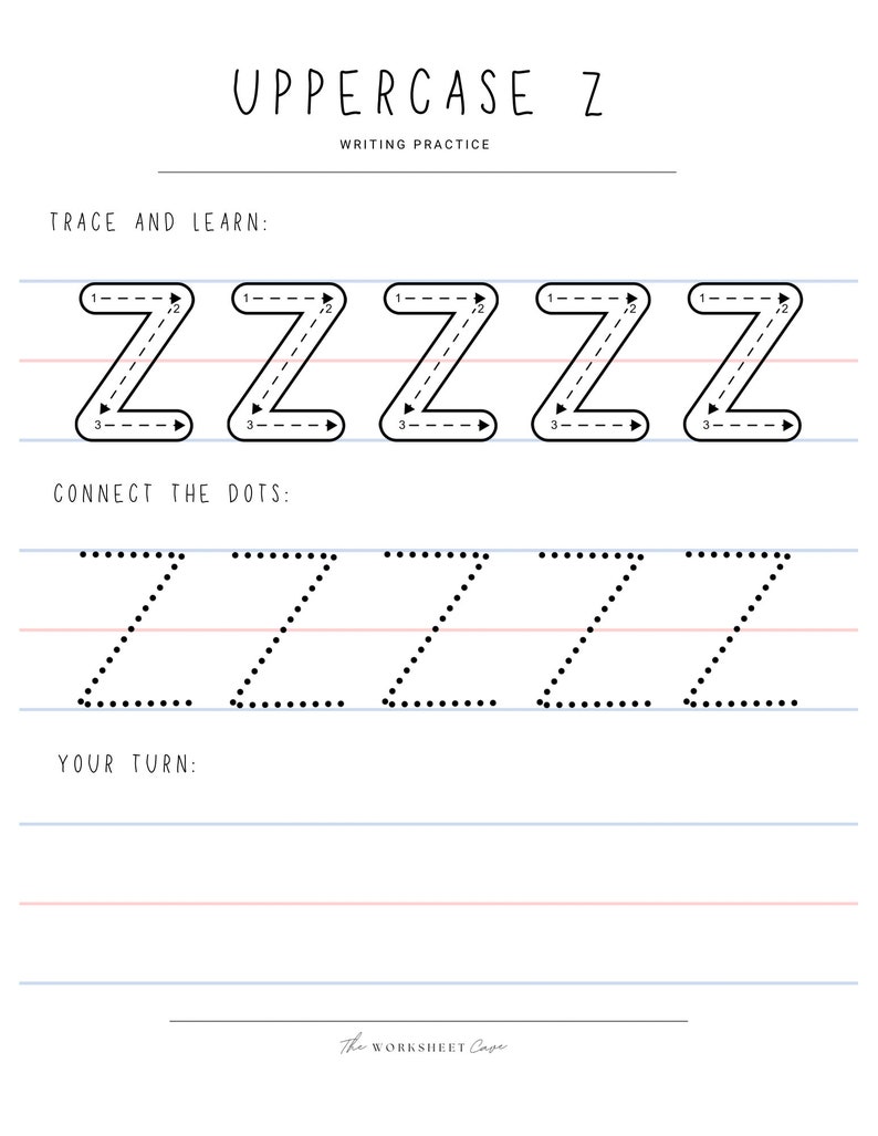 Printable Uppercase Handwriting Practice Worksheet Letter Formation ...