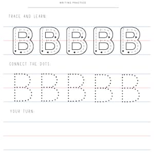 Printable Uppercase Handwriting Practice Worksheet Letter Formation ...