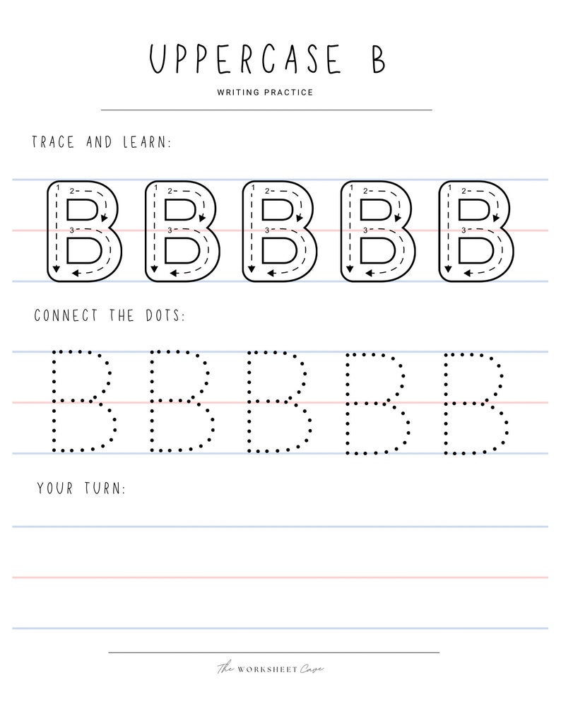 Printable Uppercase Handwriting Practice Worksheet Letter Formation ...