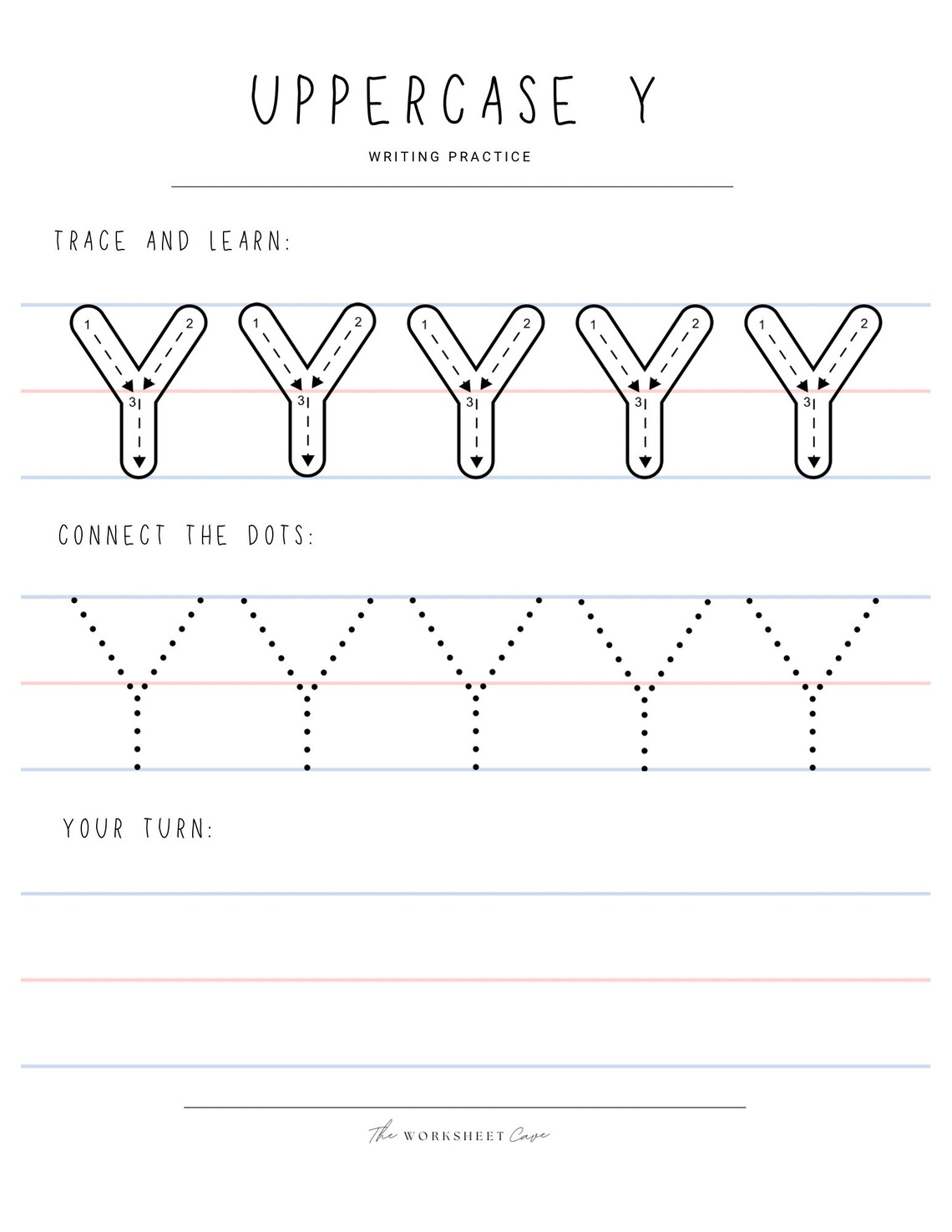 Printable Uppercase Handwriting Practice Worksheet Letter Formation ...