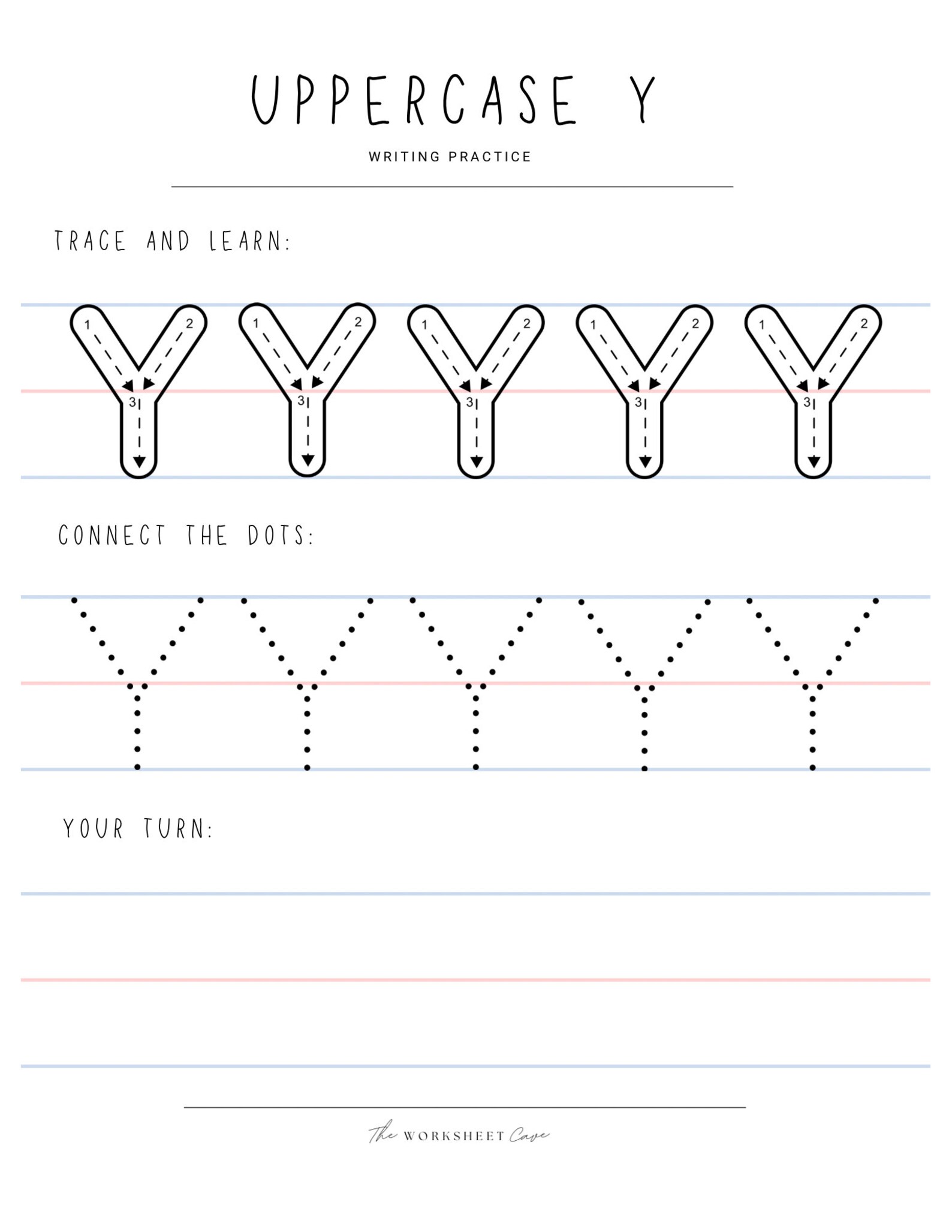 Printable Uppercase Handwriting Practice Worksheet Letter Formation ...