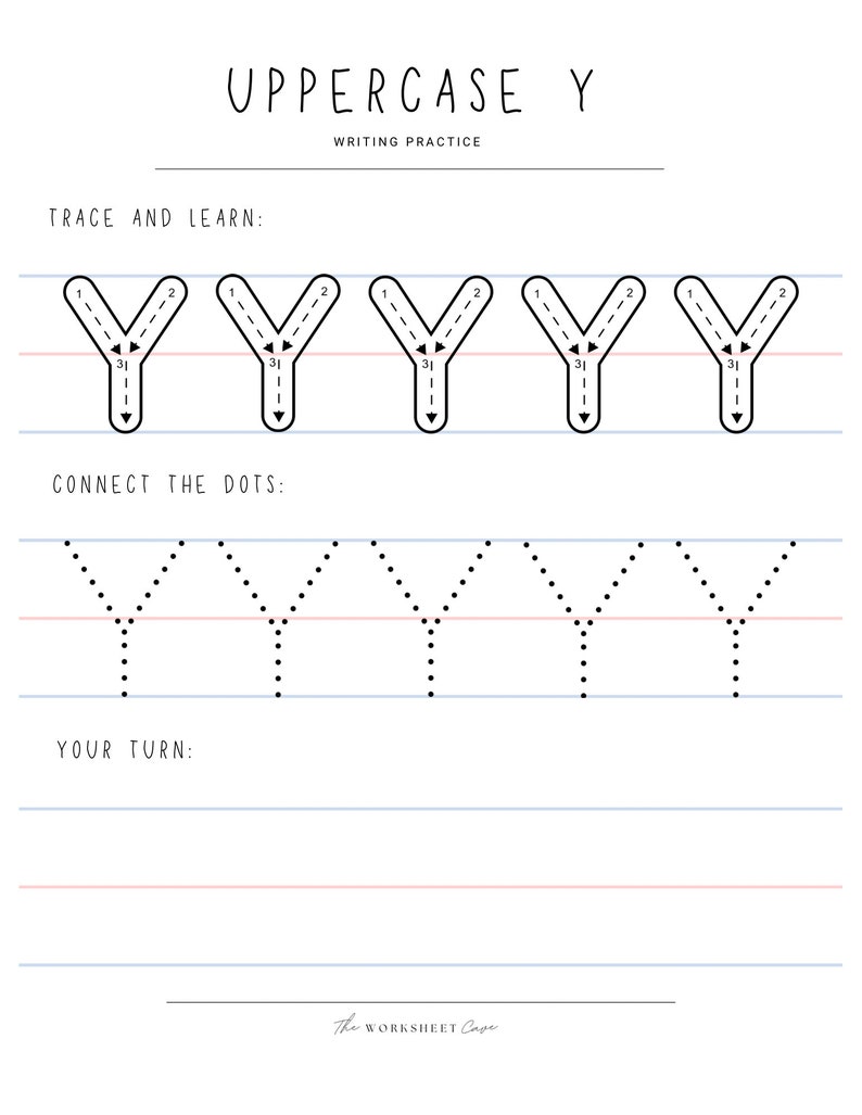 Printable Uppercase Handwriting Practice Worksheet Letter Formation ...