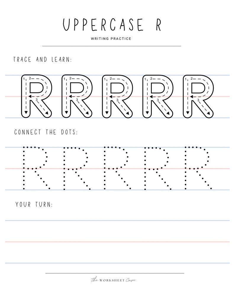 Printable Uppercase Handwriting Practice Worksheet Letter Formation ...