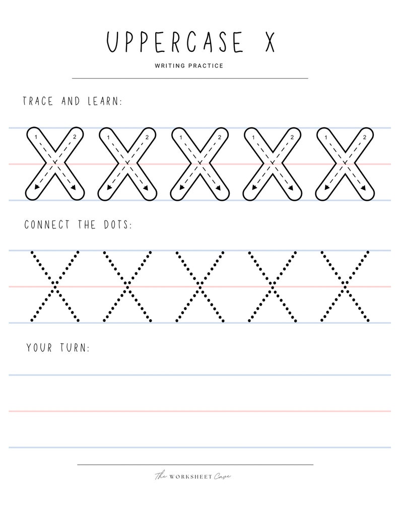 Printable Uppercase Handwriting Practice Worksheet Letter Formation ...