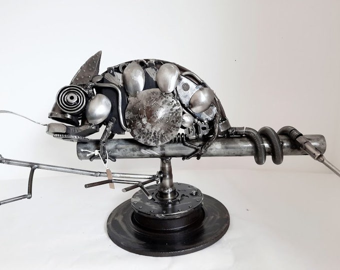 Chameleon Reptile Scrap Metal Art Sculpture - Etsy