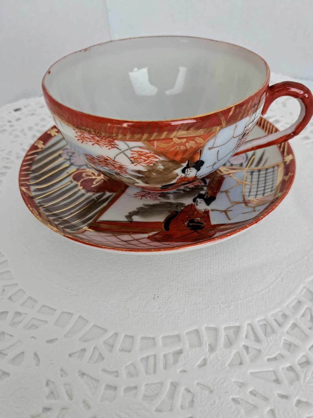 Vintage Geisha Tea Cup and Saucer Fine Bone China Japan - Etsy