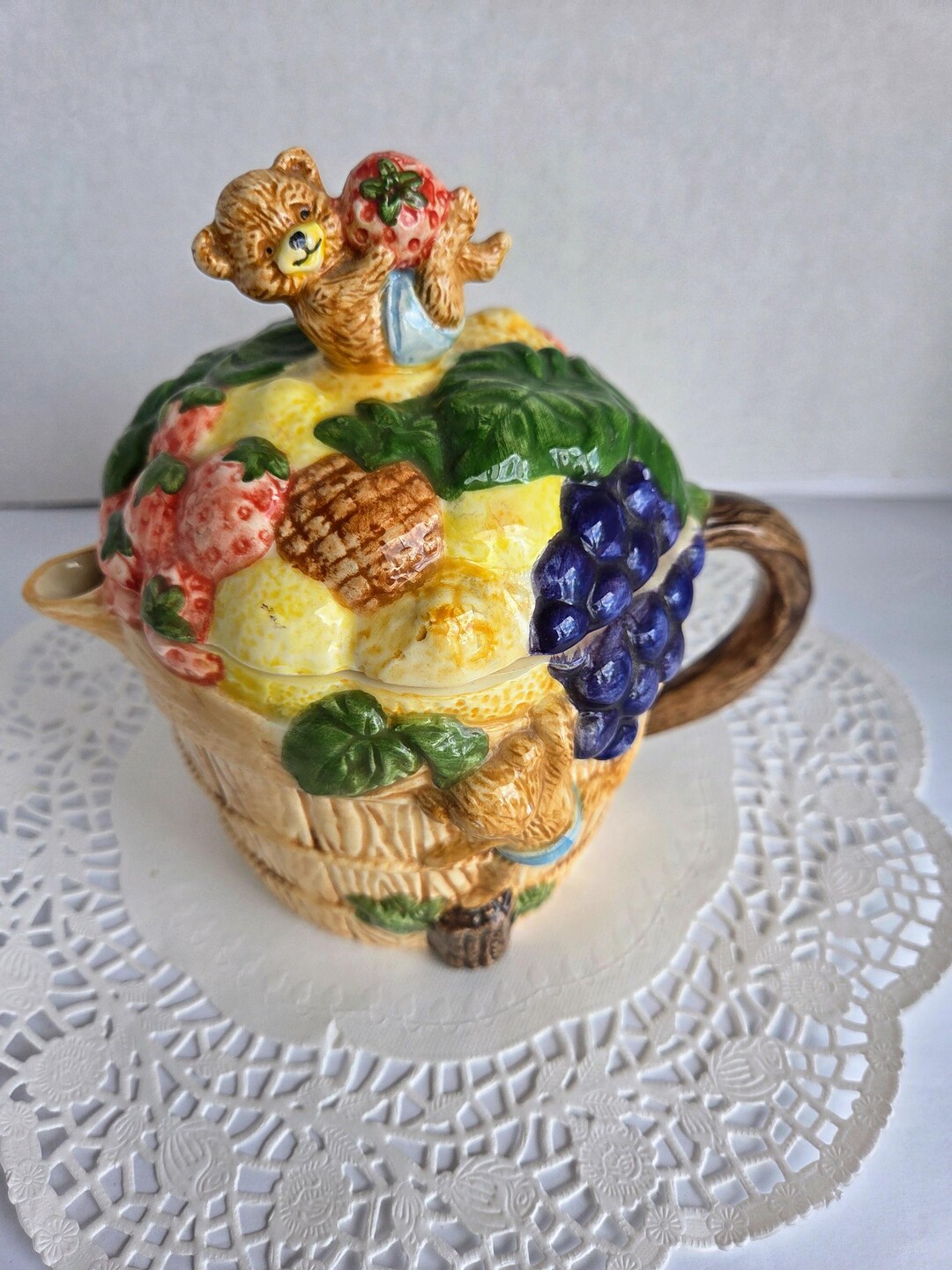 Teapot Made in UK Bears Shaped Fruit Basket - Etsy