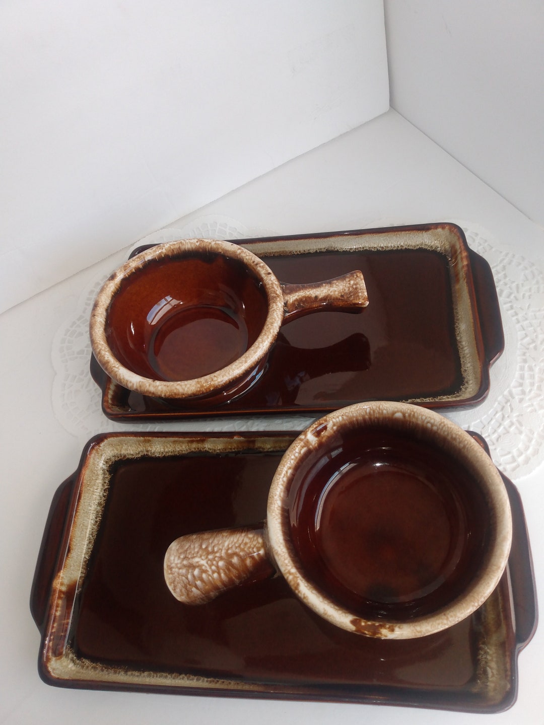 Vintage Brown Drip Soup Bowl W/plate Pfaltzgraff Usa 396 - Etsy