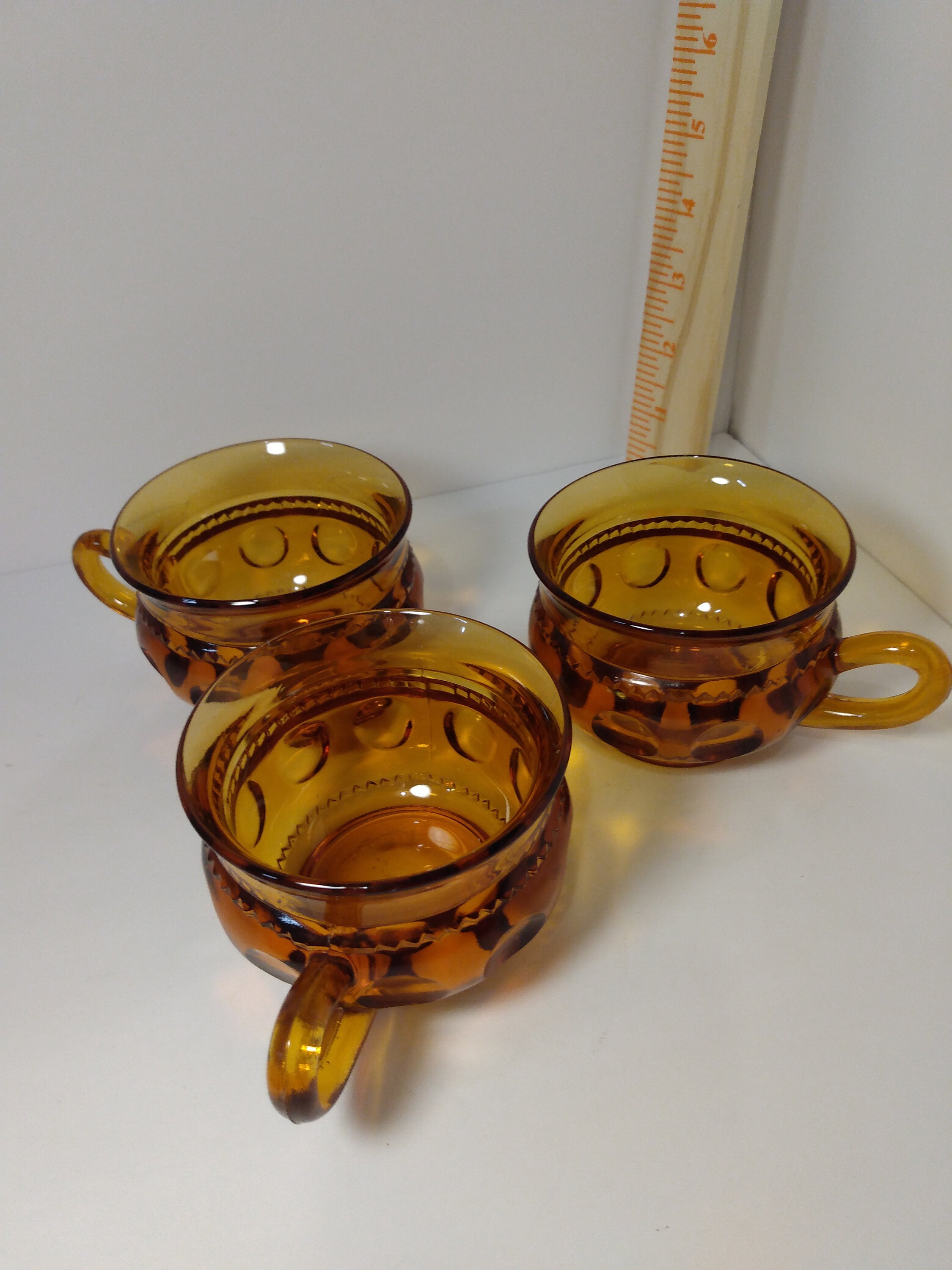 Midcentury Anchor Hocking Amber Trio Cups - Etsy