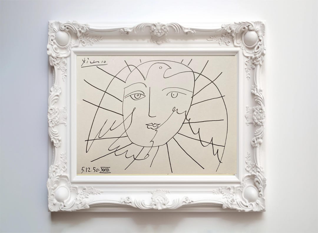 Pablo Picasso, Ink Drawing on Paper, Peace Series, Rare Find, Vintage ...
