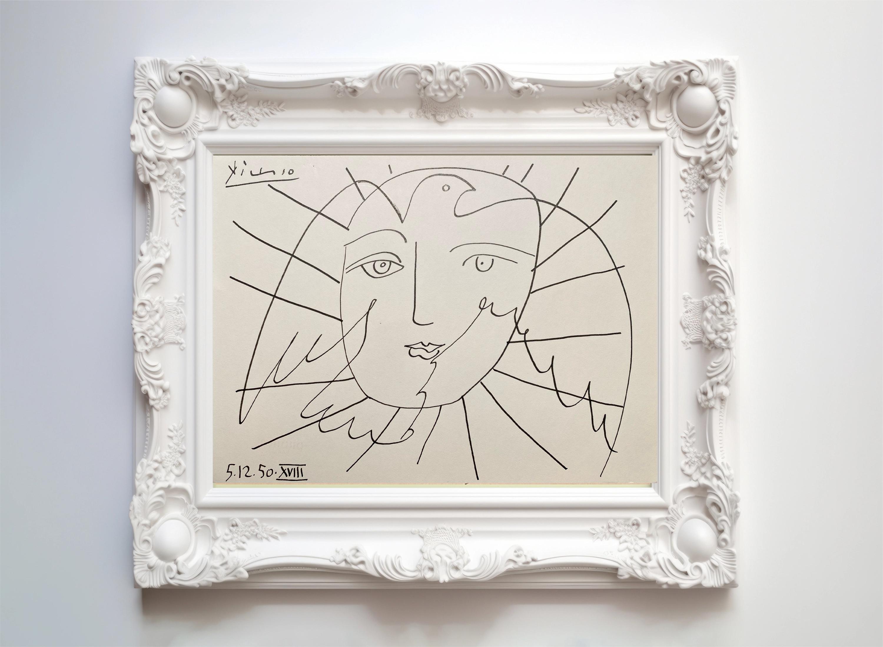 Pablo Picasso, Ink Drawing on Paper, Peace Series, Rare Find, Vintage ...